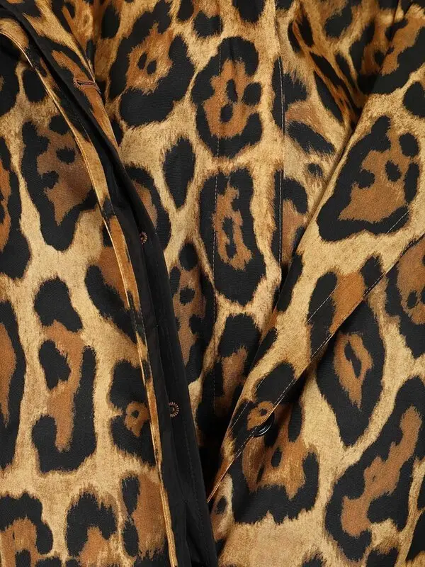 Alaïa Layered Ocelot Print Twill Coat