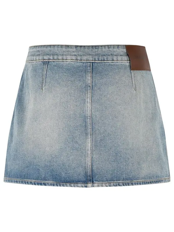 COURREGES Light Cotton Denim Miniskirt - Blue