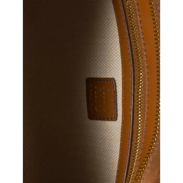 Miu Miu Suede Embossed Logo Shoulder Bag - Brown