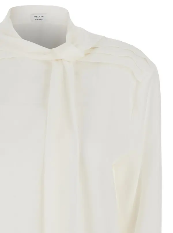 Alexander McQueen Silk Blouse With Scarf Detail - Multicolor