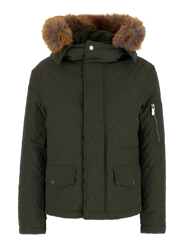 Burberry Quilted Cotton Blend Jacket With Ekd Logo Detail - Multicolor