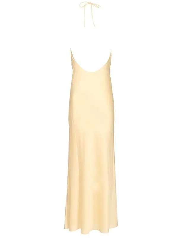 ROTATE BY BIRGER CHRISTENSEN Long Crepe De Chine Chiffon Dress - Gold