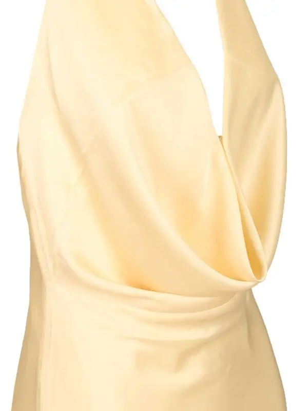ROTATE BY BIRGER CHRISTENSEN Long Crepe De Chine Chiffon Dress - Gold