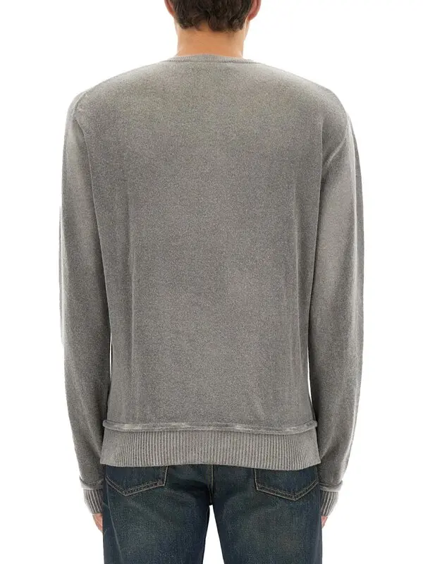 Our Legacy Parallel Mesh V-neck Sweater In Grey - Gray
