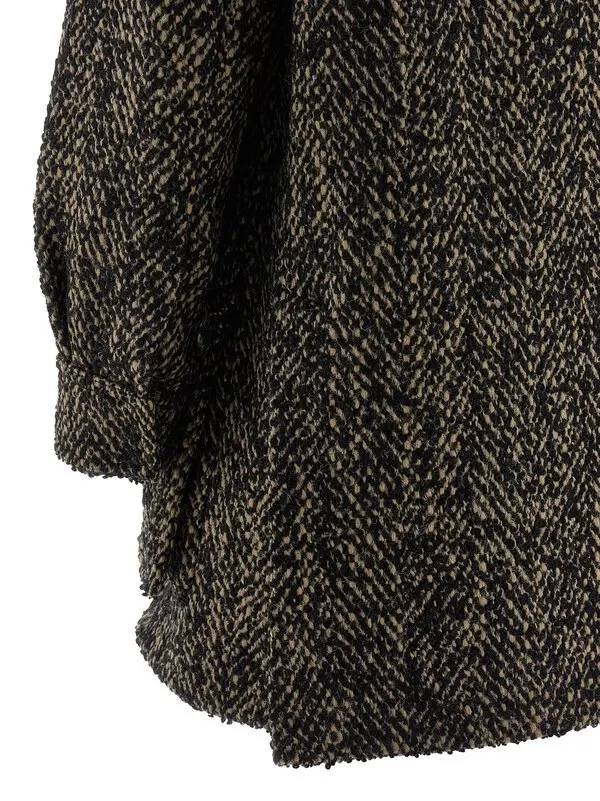 Max Mara Angio Wool Tweed Jacket With Leather Collar