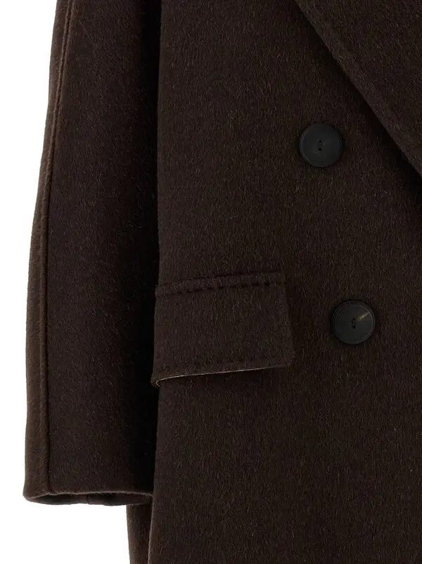 Max Mara Angus Cashmere, Alpaca, And Wool Blend Coat - Brown