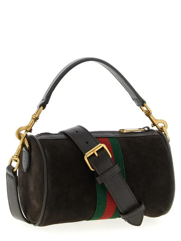 Gucci Ophidia Mini Handbag In Suede And Leather - Brown