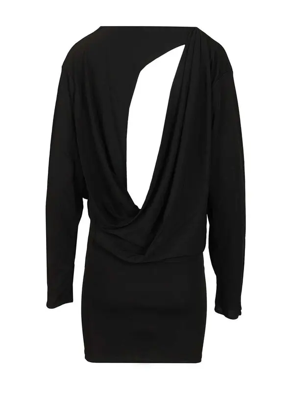 Jacquemus Mistral Draped Jersey Open-back Mini Dress - Black
