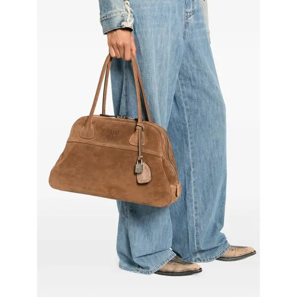 Miu Miu Lambskin Shoulder Bag - Brown
