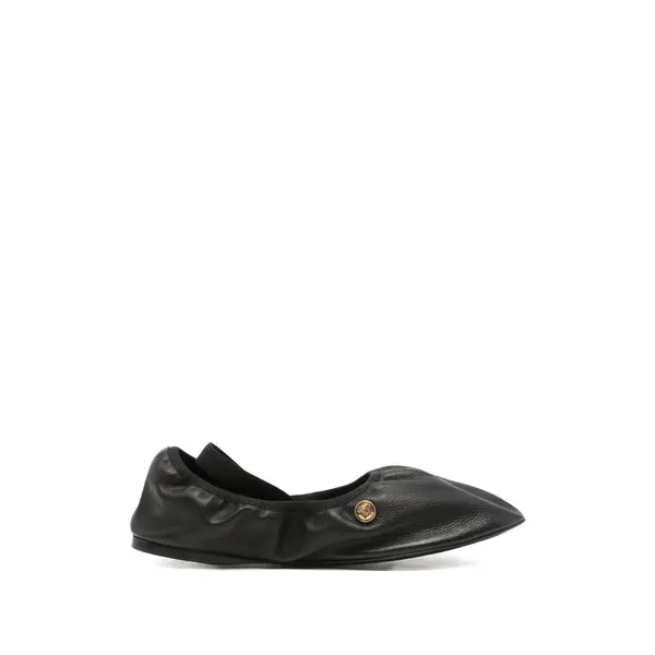 Versace Pebbled Leather Ballet Flats
