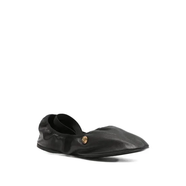 Versace Pebbled Leather Ballet Flats