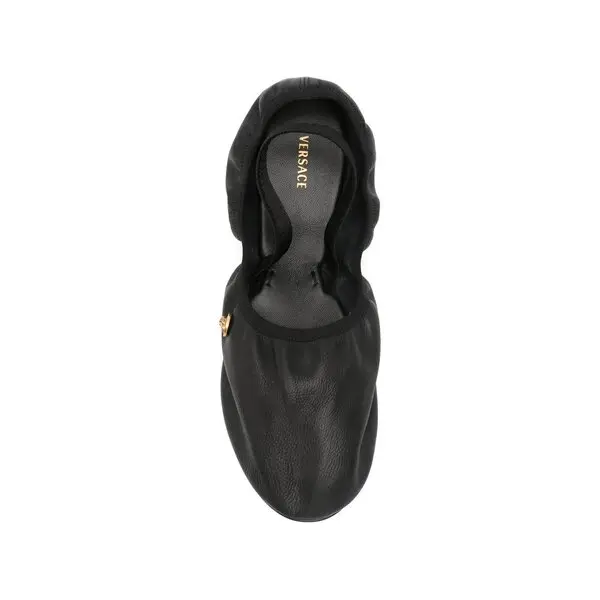 Versace Pebbled Leather Ballet Flats