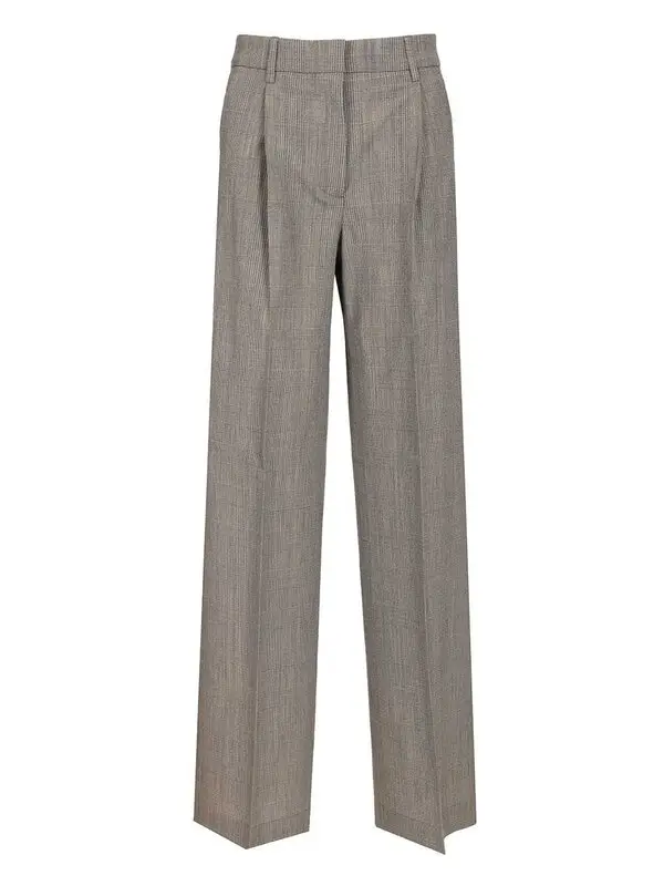 GOLDEN GOOSE Oversized Prince Of Wales Trousers - Gray
