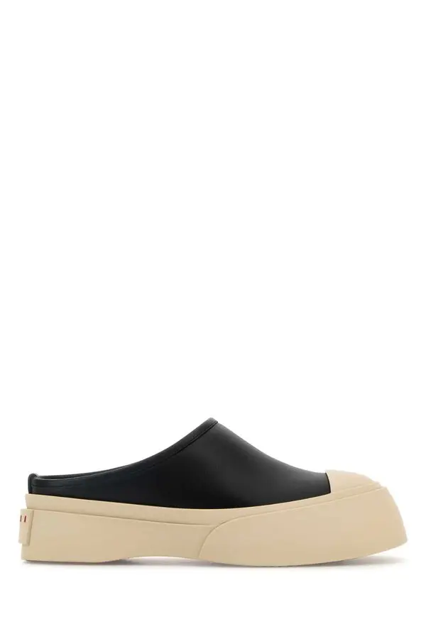 Marni Leather Pablo Slippers - Black