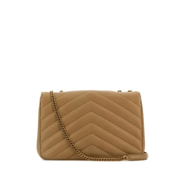 Saint Laurent Quilted Shoulder Bag - Cream