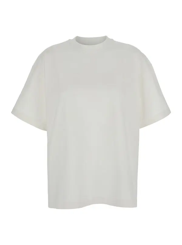 JIL SANDER Crewneck T-shirt With Tonal Logo - Multicolor