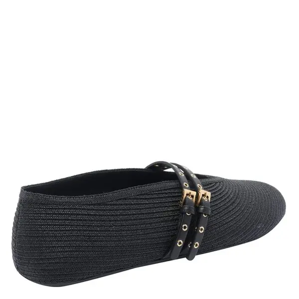 Alaïa Woven Ballet Flats With Buckle Detail