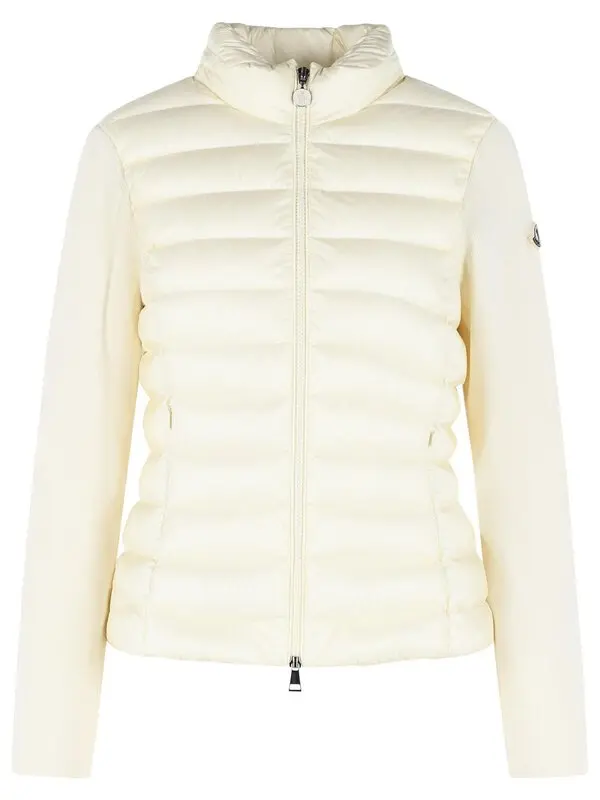 Moncler Padded Virgin Wool Cardigan With Ivory Zip