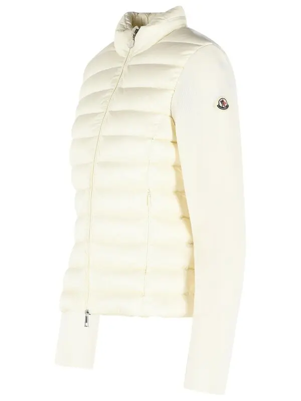 Moncler Padded Virgin Wool Cardigan With Ivory Zip