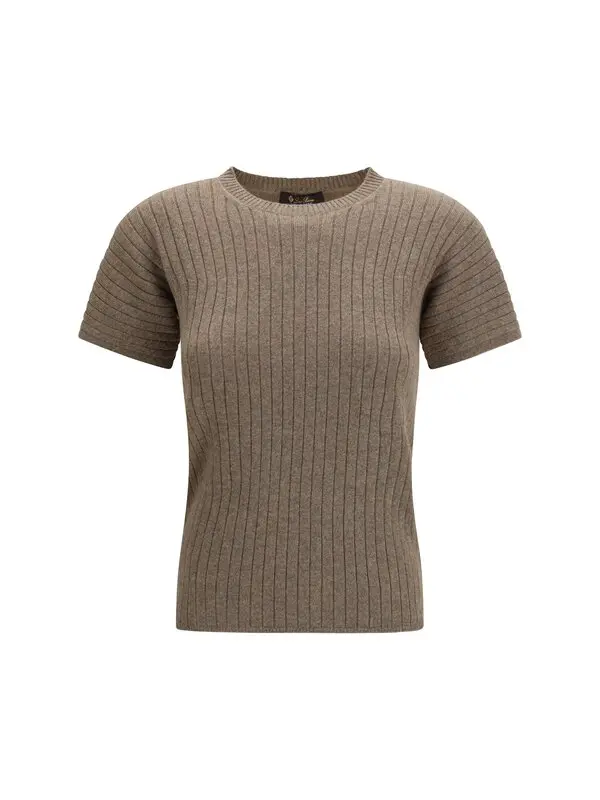 Loro Piana Ribbed Baby Cashmere Crewneck Sweater - Brown