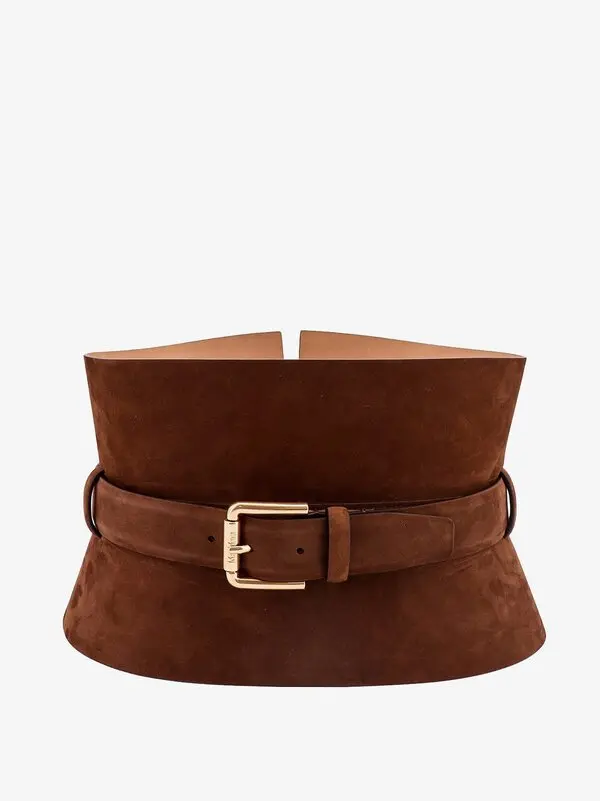 Max Mara Nubuck Bustier Belt - Brown