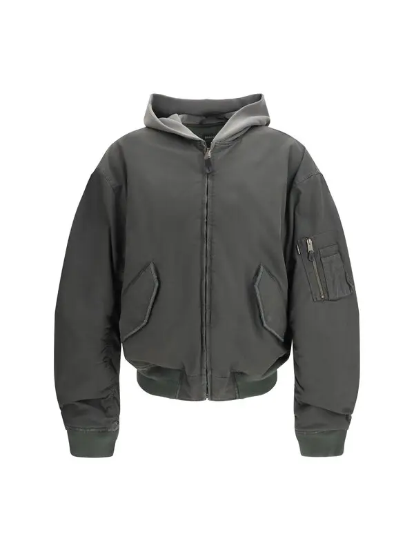 Balenciaga Standard Bomber Jacket With Fleece Hood