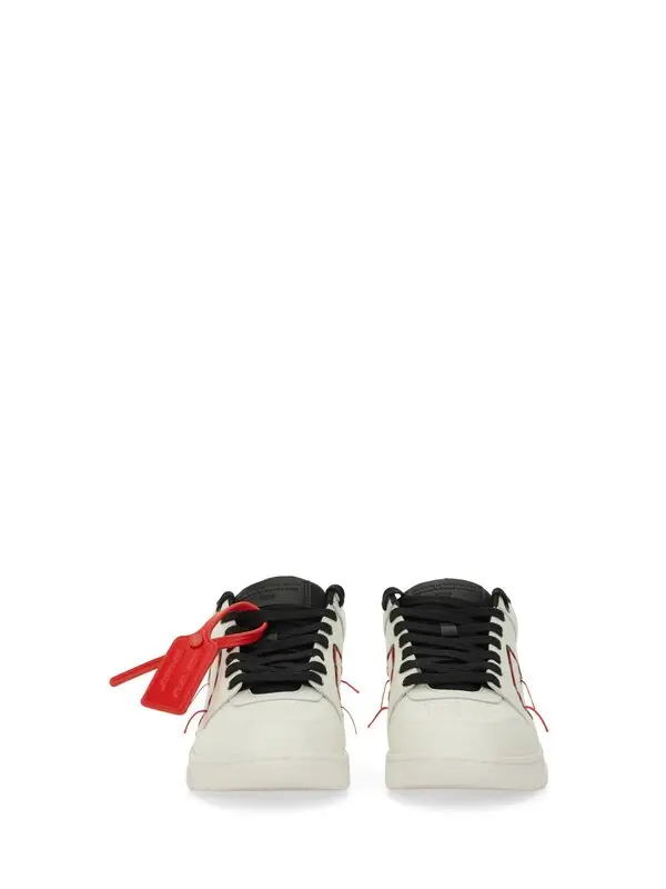 Off-White Leather Lace-up Sneakers - White