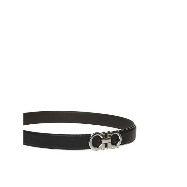 FERRAGAMO Reversible Gancini Buckle Leather Belt