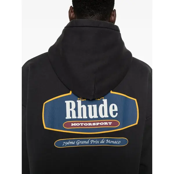 Rhude Cotton Logo Print Hoodie