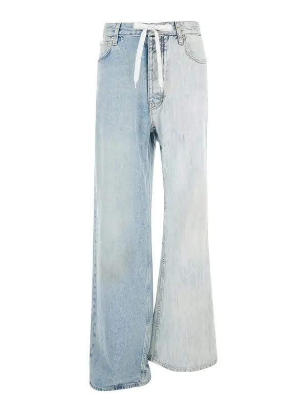 Balenciaga Fifty-fifty Asymmetrical Denim Jeans - Multicolor