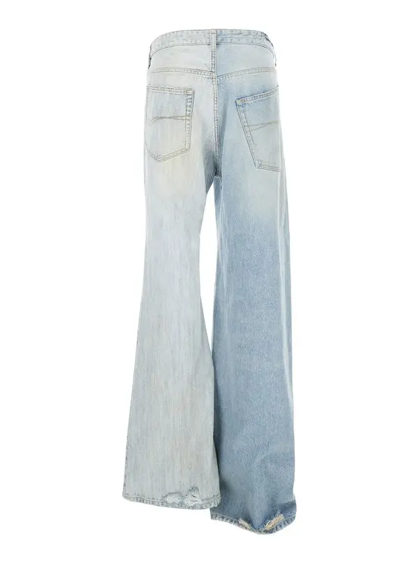Balenciaga Fifty-fifty Asymmetrical Denim Jeans - Multicolor