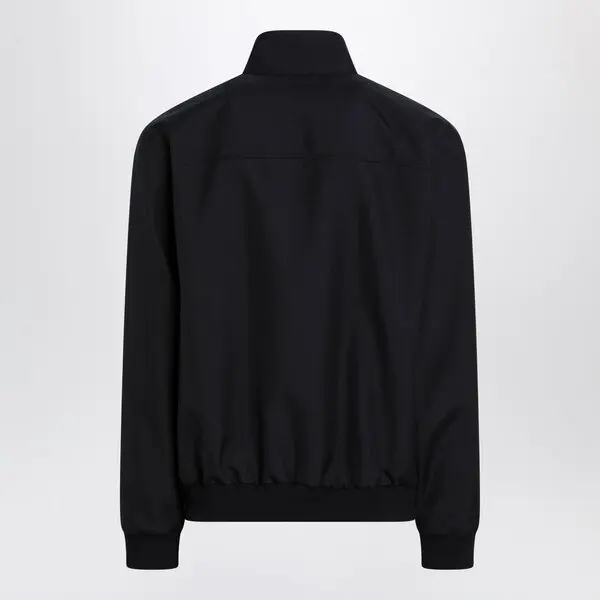 Gucci Wool-blend Twill Zip-up Jacket With Embossed Logo