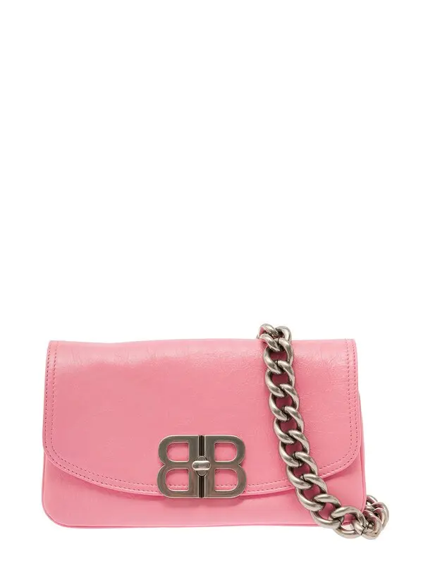Balenciaga Leather Crossbody Bag With Bb Logo - Multicolor
