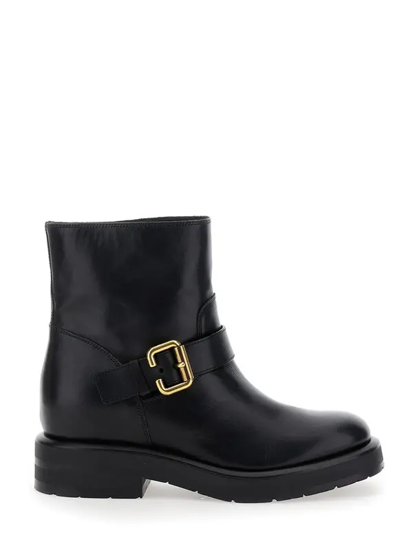 Chloé Coddington Ankle Boots With Paddington Buckle In Leather - Multicolor