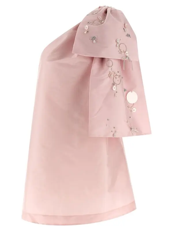 Bernadette Winnie" Mini Dress With Bow And Jewel Embellishments