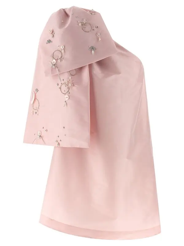 Bernadette Winnie" Mini Dress With Bow And Jewel Embellishments