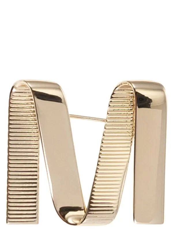 Max Mara M-shaped Grosgrain Metal Brooch - Multicolor