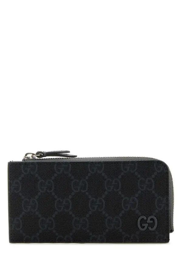 Gucci Gg Fabric And Leather Card Holder - Multicolor