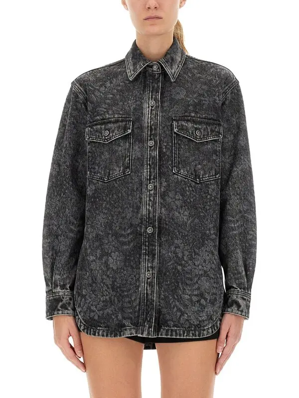 GOLDEN GOOSE Ollie Boyfriend Shirt With Laser Flowers