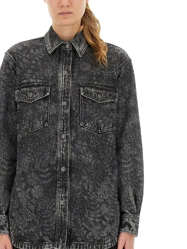 GOLDEN GOOSE Ollie Boyfriend Shirt With Laser Flowers