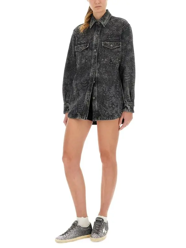 GOLDEN GOOSE Ollie Boyfriend Shirt With Laser Flowers