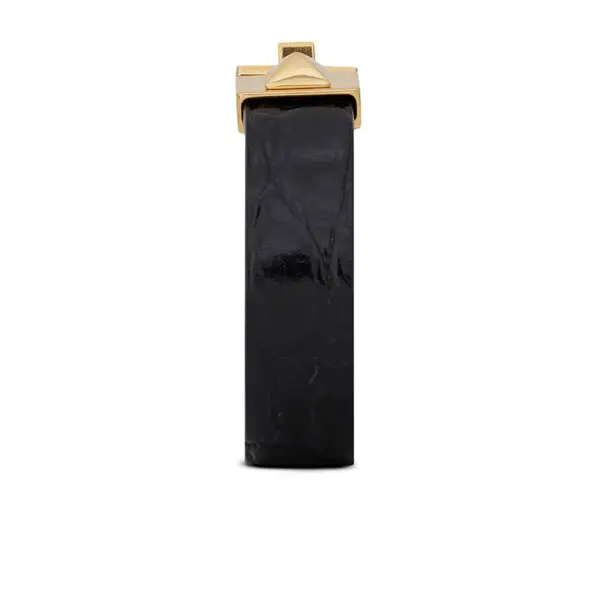 Saint Laurent Engraved Logo Spike Stud Leather Bracelet