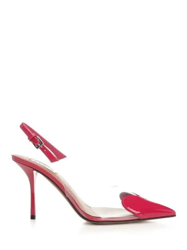 Alaïa Le Coeur Patent Leather Slingback Pumps - Red