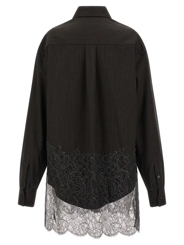 Fendi Wool And Lace Shirt - Brown