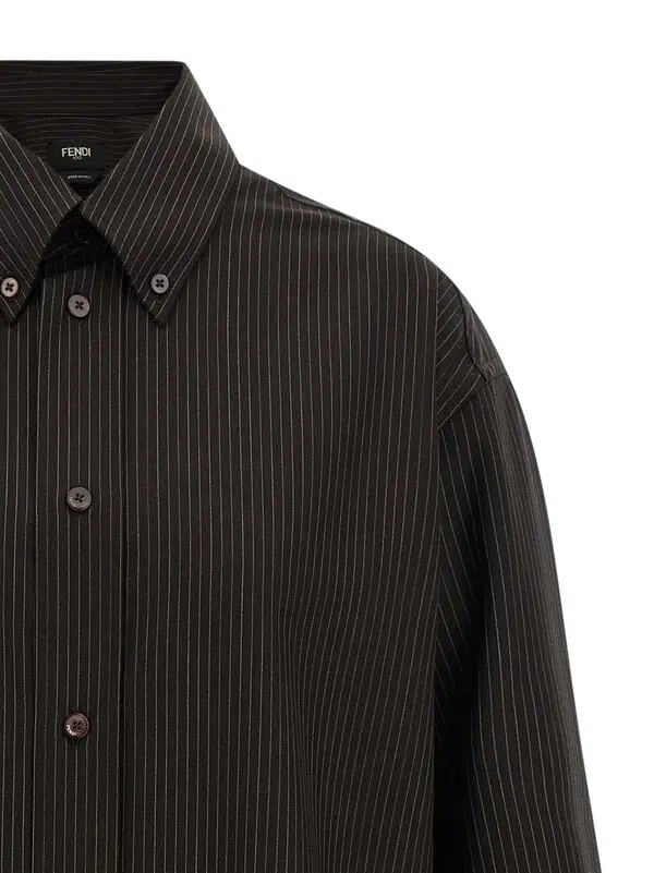 Fendi Wool And Lace Shirt - Brown