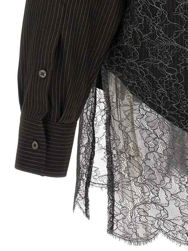 Fendi Wool And Lace Shirt - Brown