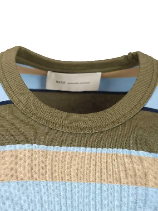 AMI Paris Striped Crewneck T-shirt