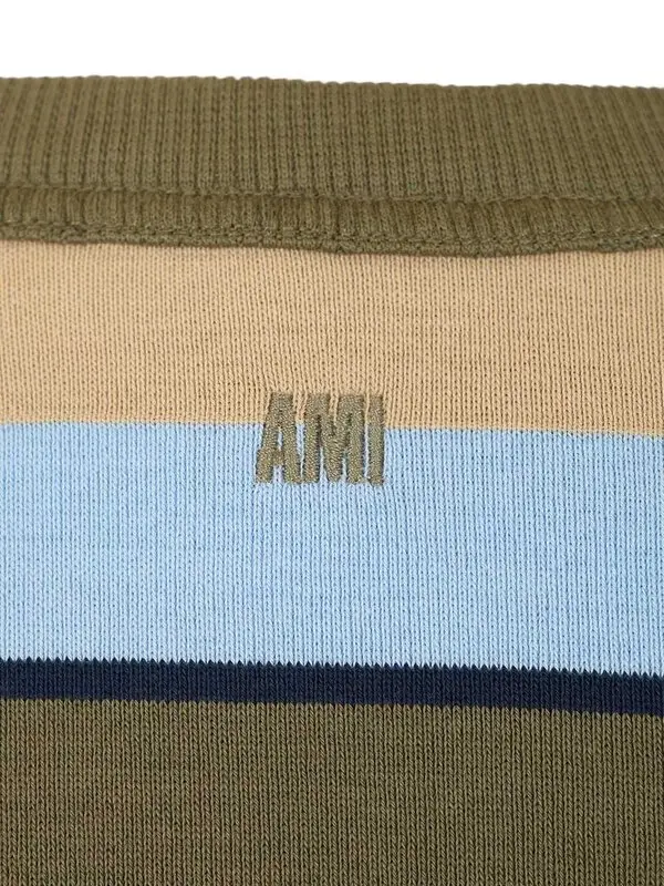 AMI Paris Striped Crewneck T-shirt