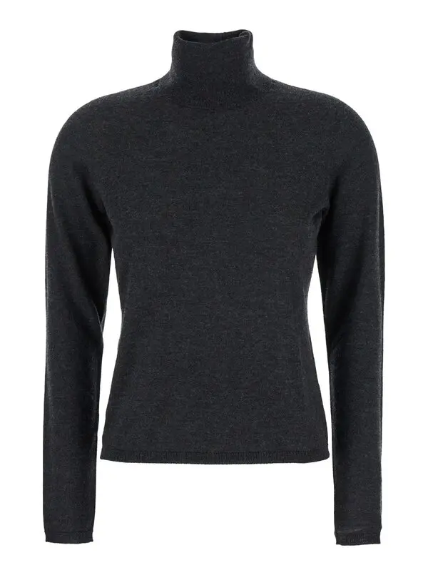Max Mara Adda Cashmere High Neck Sweater - Gray