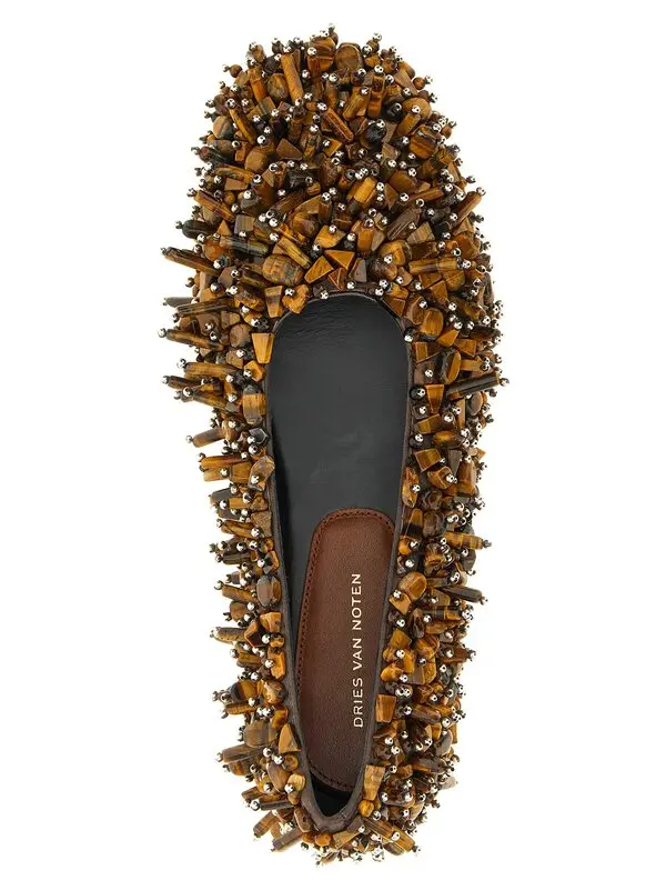 Dries Van Noten Embellished Beaded Ballet Flats